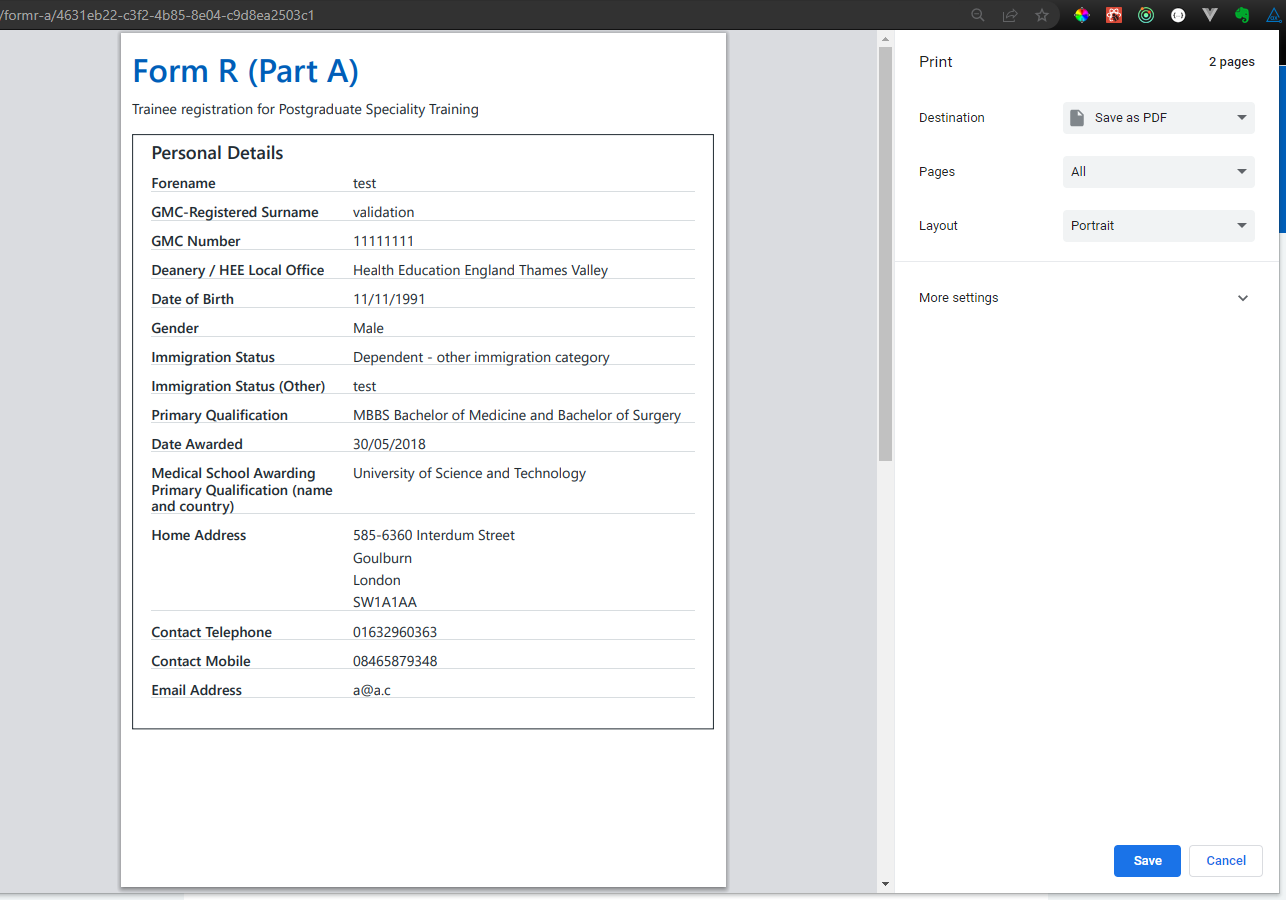 How do I save my Form R as a PDF? - Trainee Information System Support